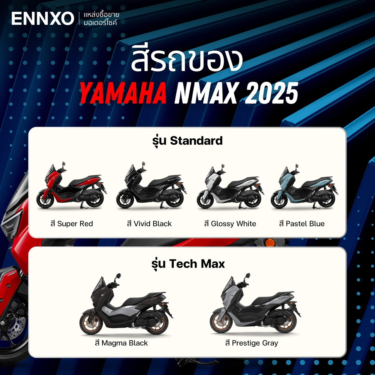 ราคาและตารางผ่อน-ดาวน์ Yamaha NMAX 2025 (ยามาฮ่า เอ็นแม็กซ์) ใหม่ | ENNXO