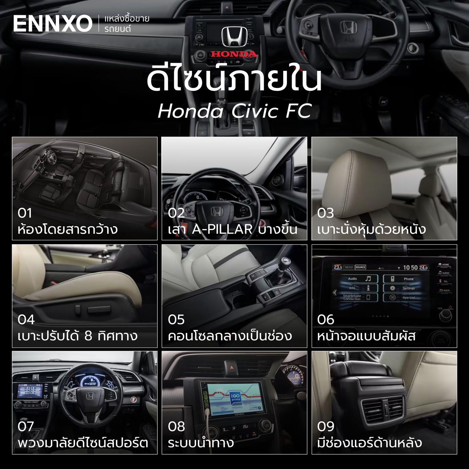 สเปค Honda Civic FC (ฮอนด้า ซีวิค FC) โฉมที่ 10 มีกี่รุ่น | ENNXO
