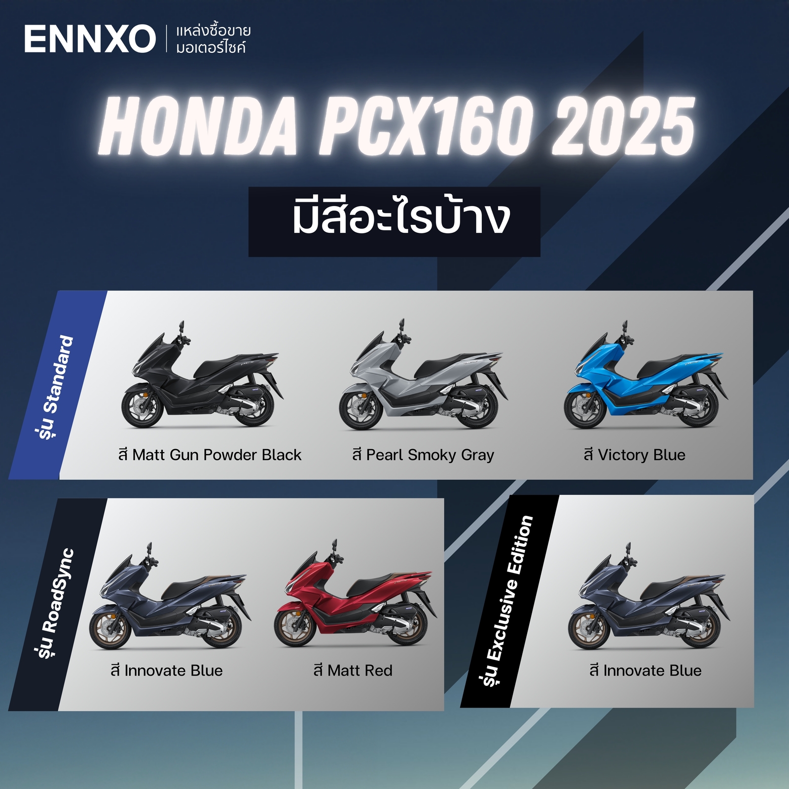 Honda PCX 160 ปี 2025 เปิดตัวใหม่ล่าสุดเมื่อไหร่ มีรุ่นและสีอะไรบ้าง ...