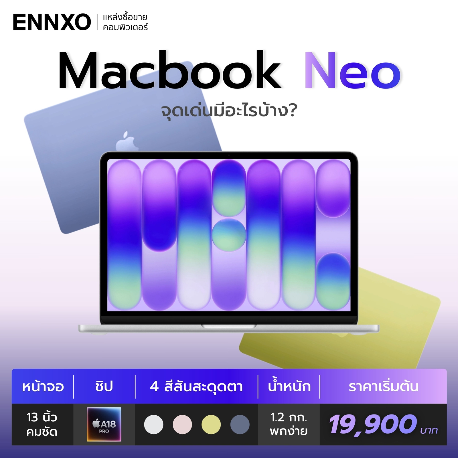 สรุปสเปค Macbook Neo ราคานักเรียน เทียบแล้วเหมาะกับใครบ้าง? | ENNXO