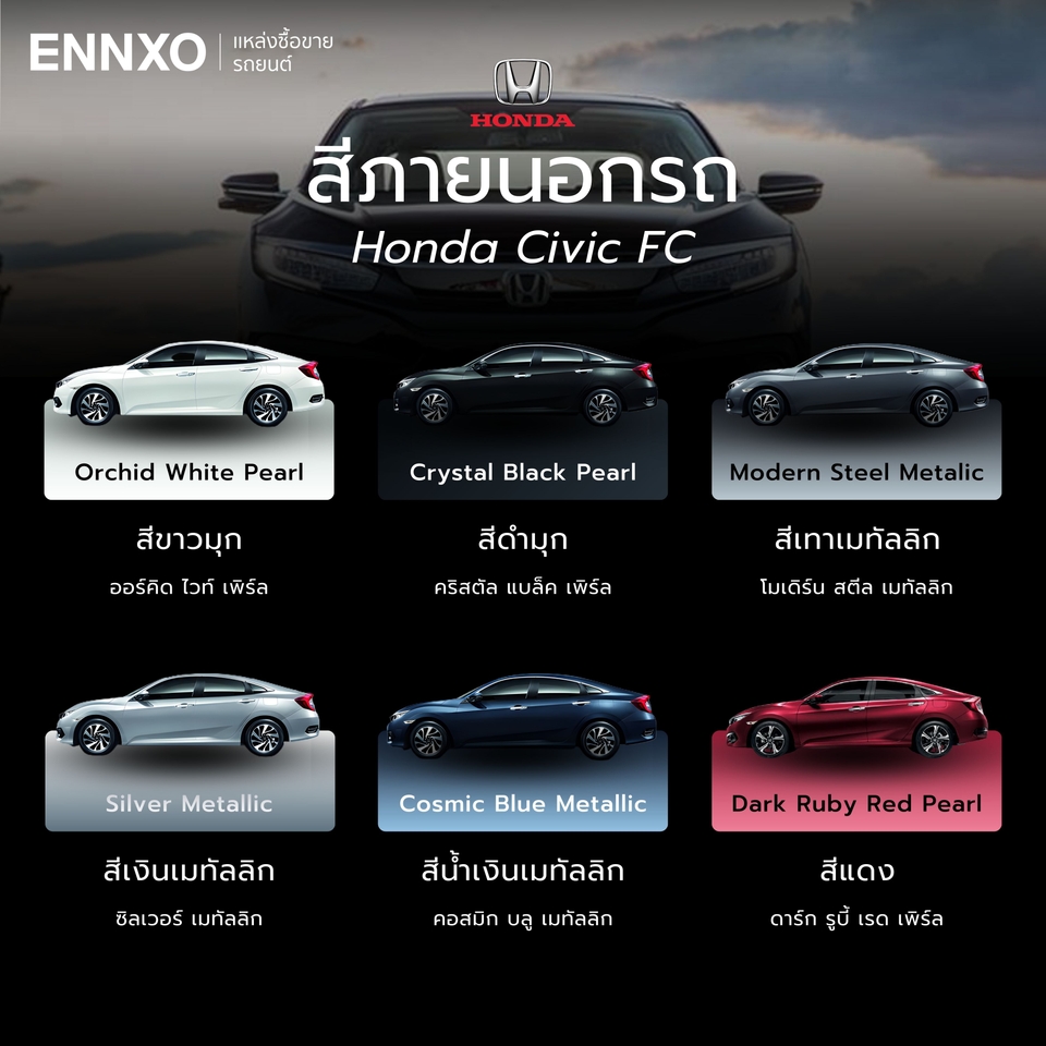 สเปค Honda Civic FC (ฮอนด้า ซีวิค FC) โฉมที่ 10 มีกี่รุ่น | ENNXO