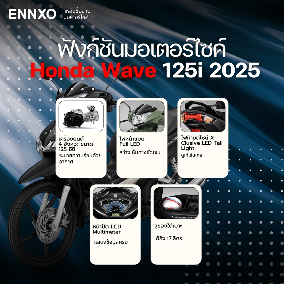 ราคา Honda Wave 125i 2025 ตารางผ่อนเวฟ 125i 2025 ปลาวาฬรุ่นล่าสุด | ENNXO
