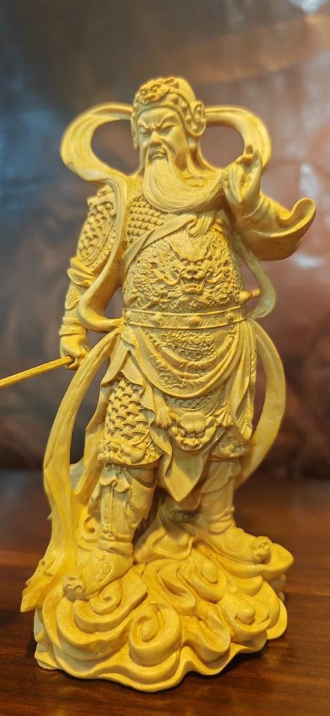 เทพเจ้ากวนอู 關羽-พระเวทโพธิสัตว์ 韋馱菩薩 ไม้หวงหยางมู่ สูง 18x9x8 ซม. | ENNXO