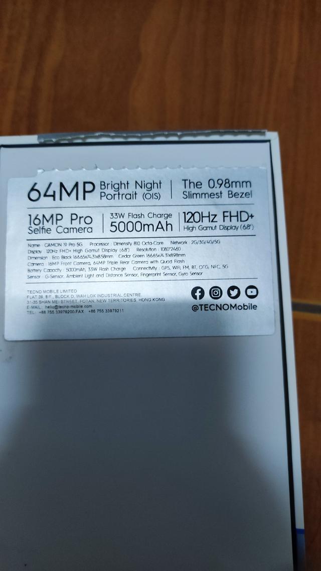 โทรศัพท์ TECNO Camon 19 Pro 5G | ENNXO